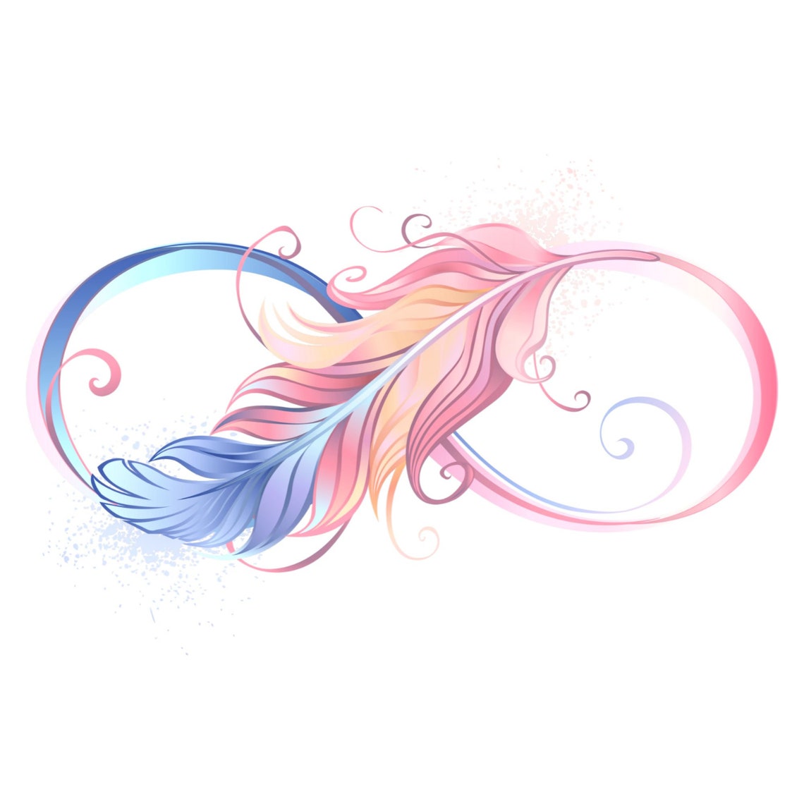 Infinity Symbol With Feather Png Bundle | Digital Download | Pod ...