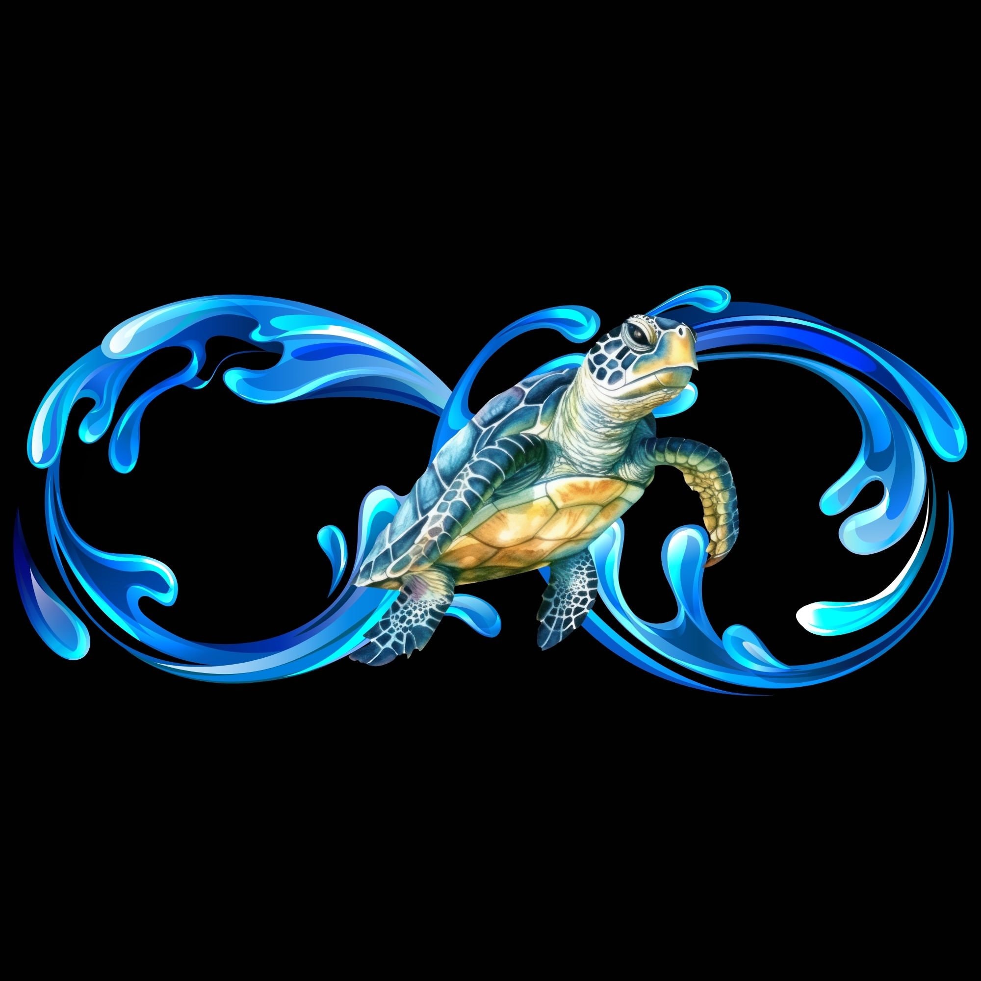 Colorful Infinity Symbol With Sea Turtle Png File | Digital Download ...