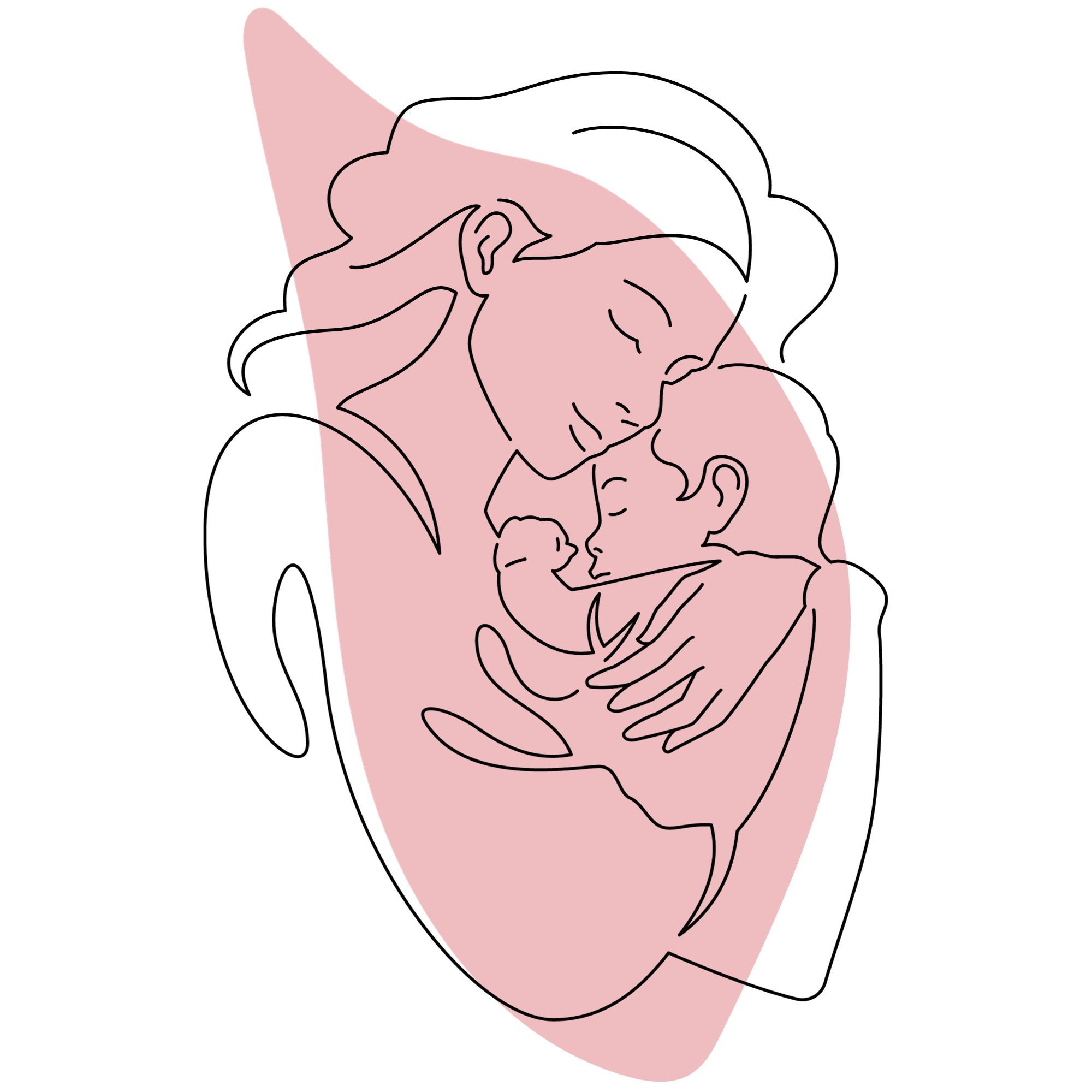 Minimalist Line Art Mom and Child PNG File, Digital Download, Simple ...