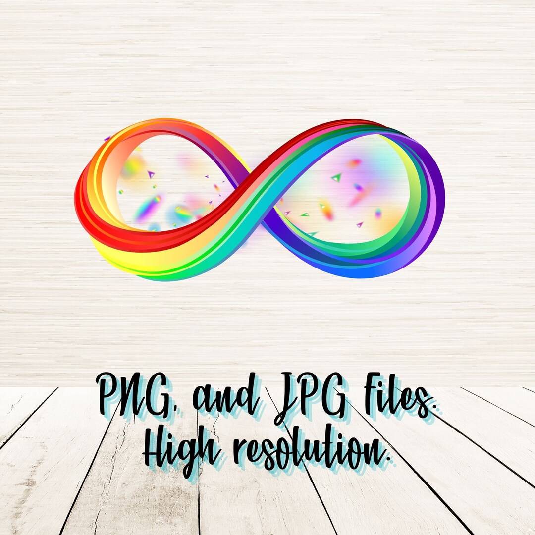 Colorful Infinity Symbol and Prismatic Crystal Shapes Png File, Digital ...