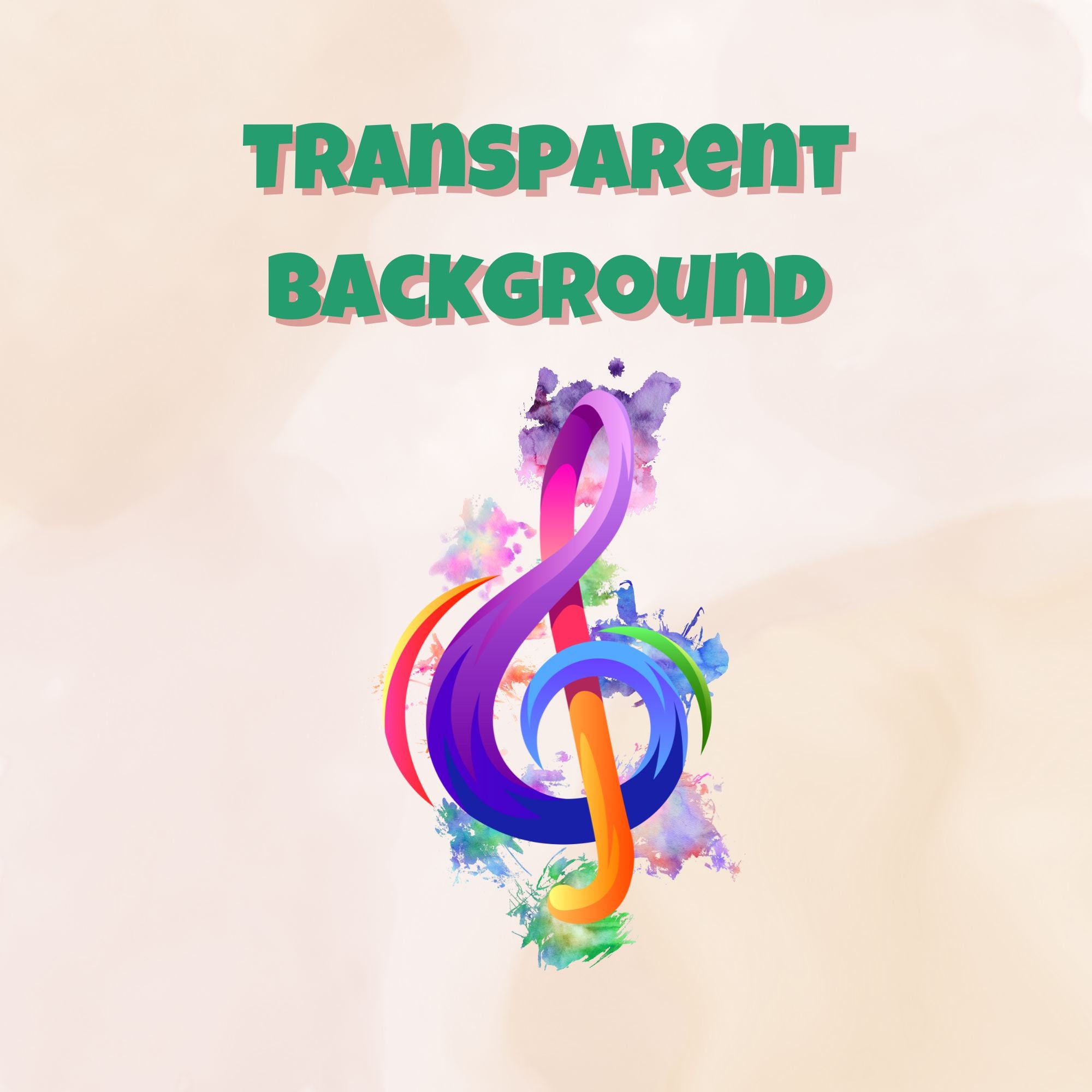 Watercolor Treble Clef PNG File, Digital Download, Music Note ...