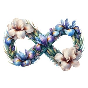 10 Floral Infinity Symbol Clipart Files, Bundle of High Quality JPG ...