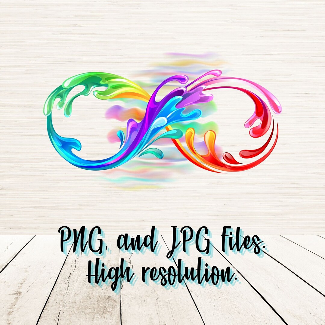 Colorful Infinity Symbol and Transparent Rainbow Waves Png File ...