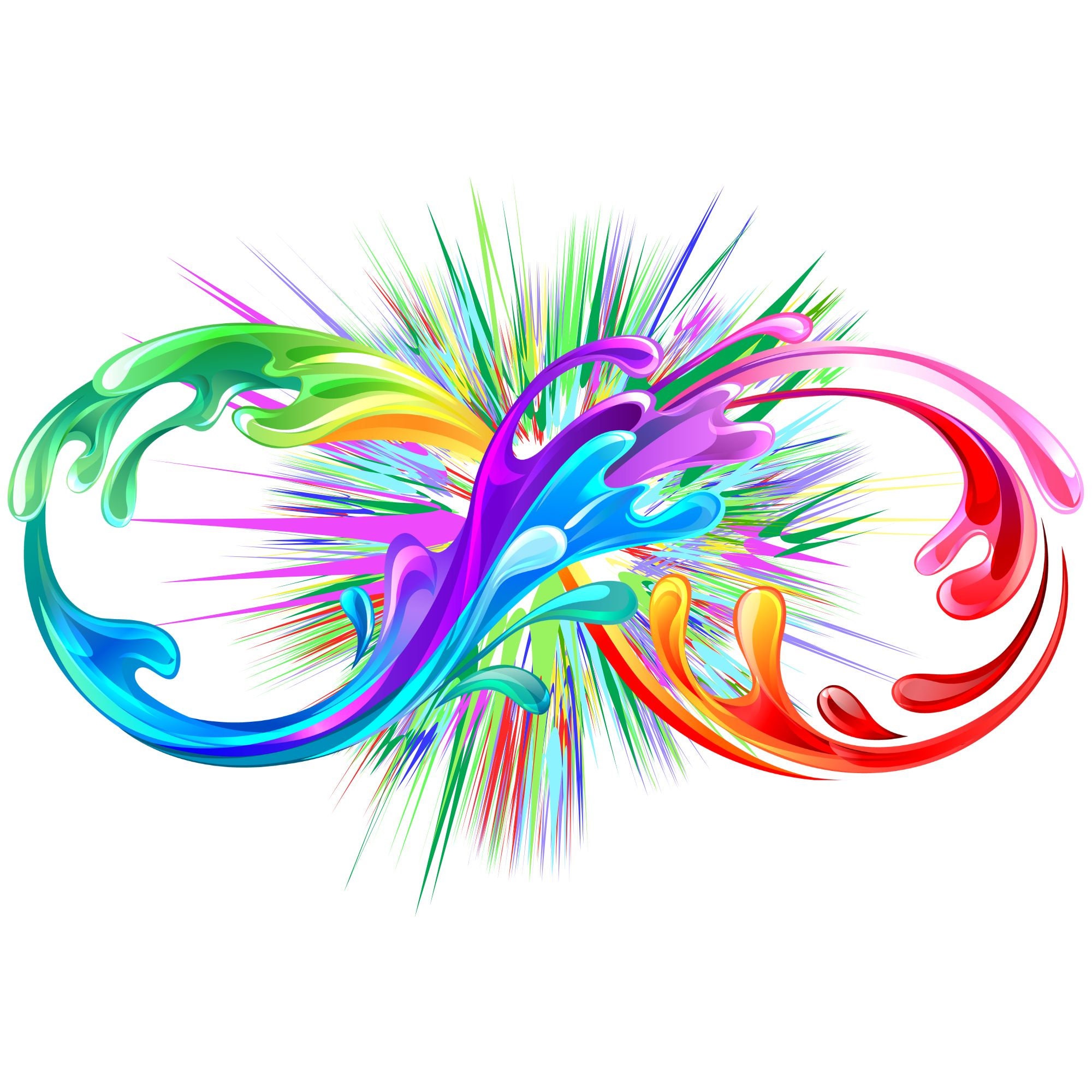 Colorful Infinity Symbol and Watercolor Explosion Png File, Digital ...