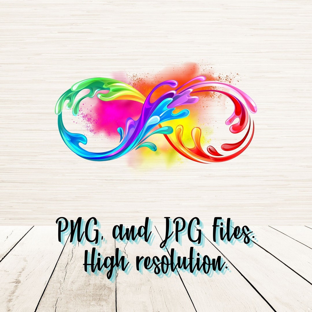 Colorful Infinity Symbol and Vibrant Splatter Png File, Digital ...