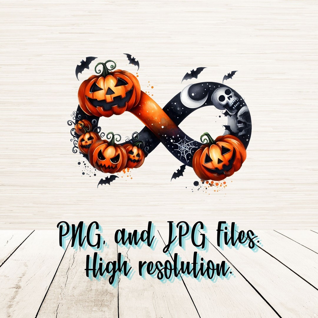 Halloween Themed Infinity Symbol Png JPG File, Digital Download, Pod ...