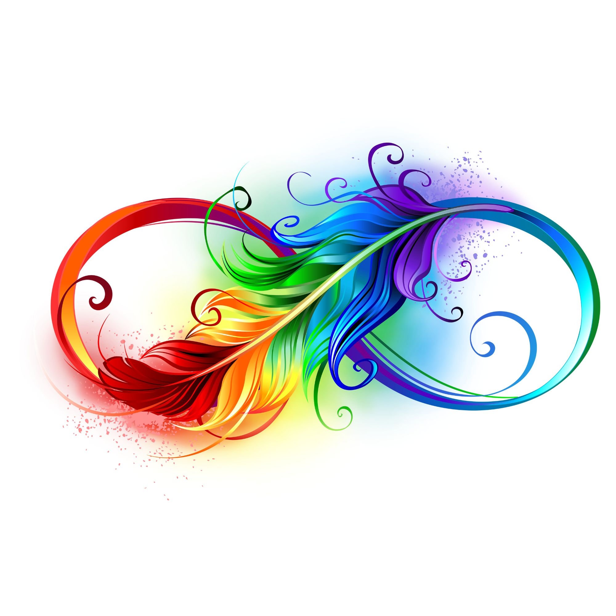 Colorful Infinity Symbol With Feather Png | Digital Download | Pod ...