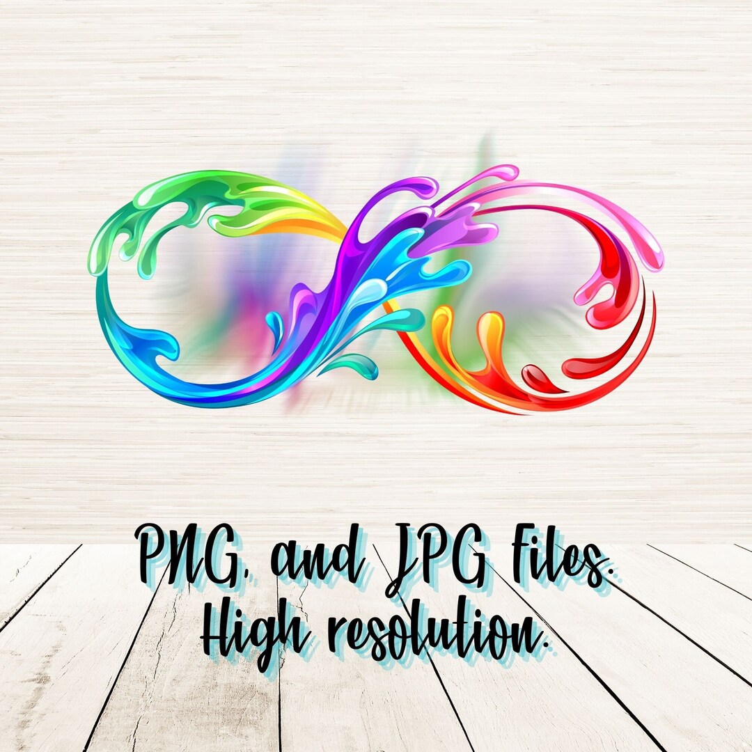 Colorful Infinity Symbol and Transparent Star Cluster Png File, Digital ...