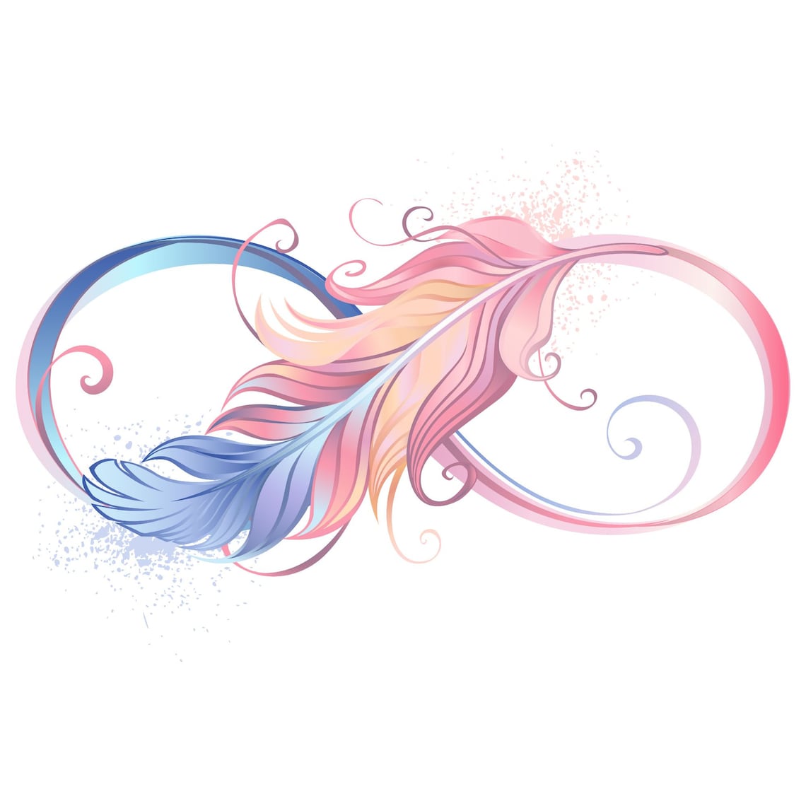 Colorful Infinity Symbol With Feather Png | Digital Download | Pod ...