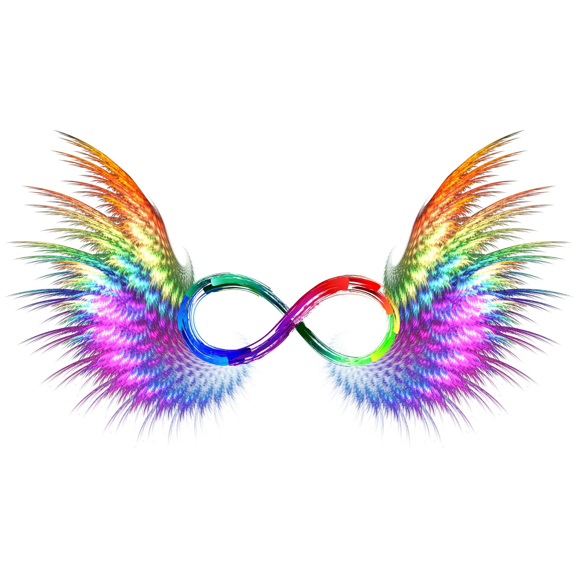 Colorful Infinity Symbol With Tie Dye Angel Wings Png File, Digital ...