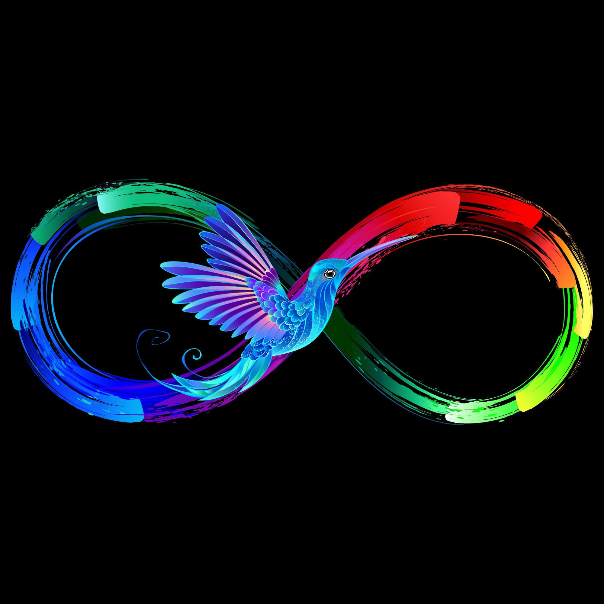 Colorful Infinity Symbol With Humming Bird Png File Digital Download ...