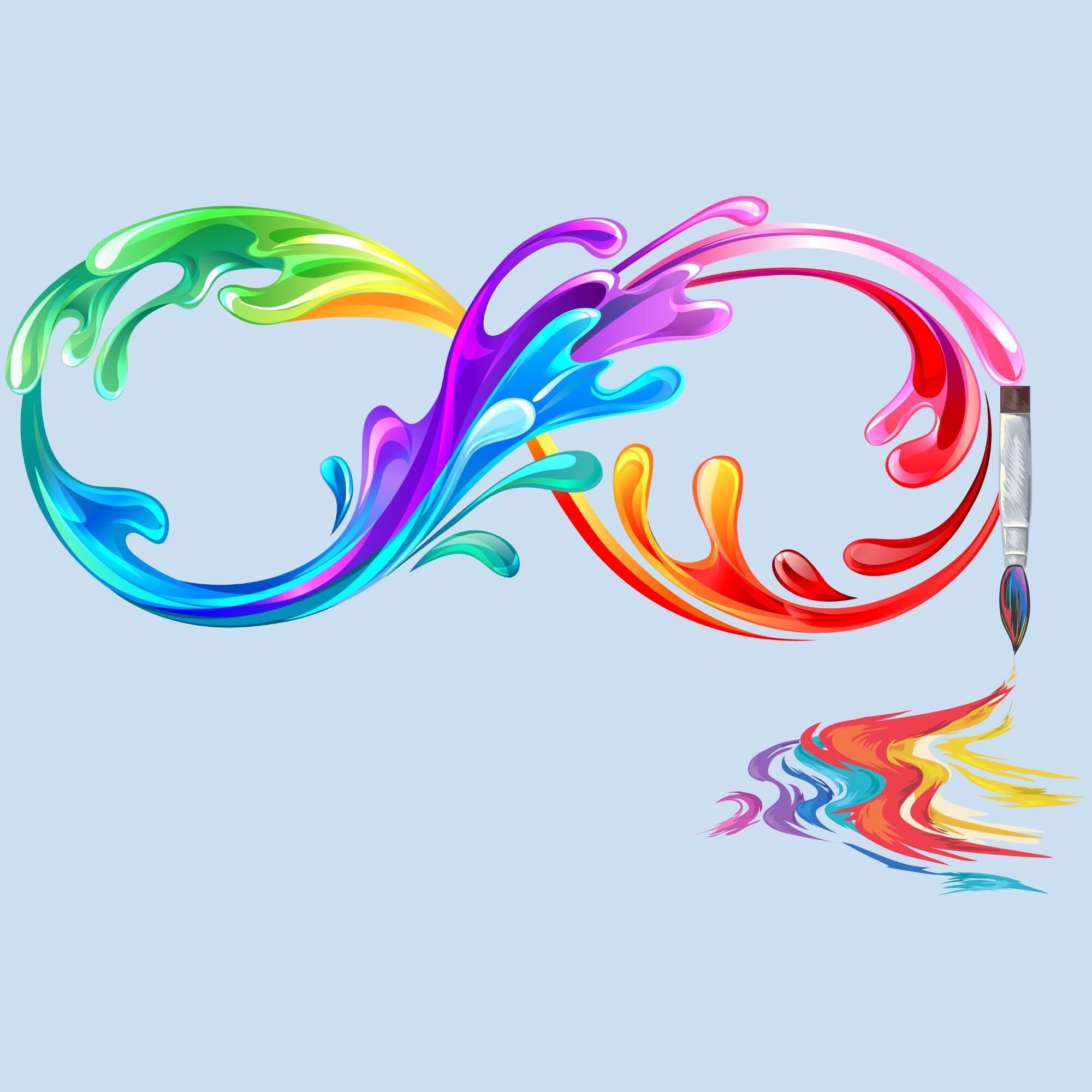 Colorful Infinity Symbol With Splash Png File Digital Download Pod ...