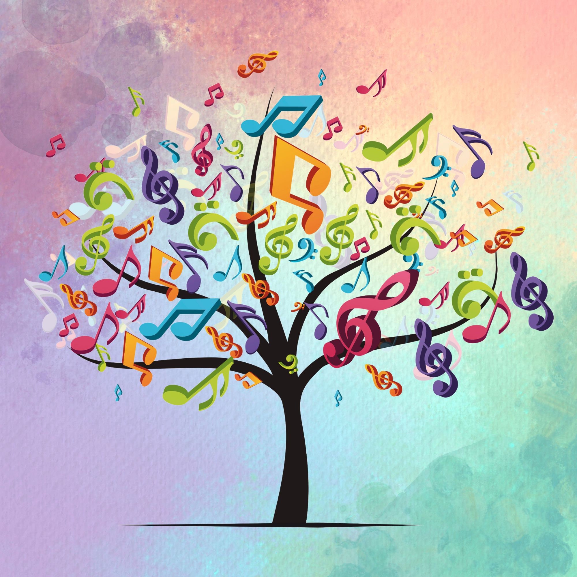 Music Notes Tree Artwork PNG | Digital Download | Musician Png ...