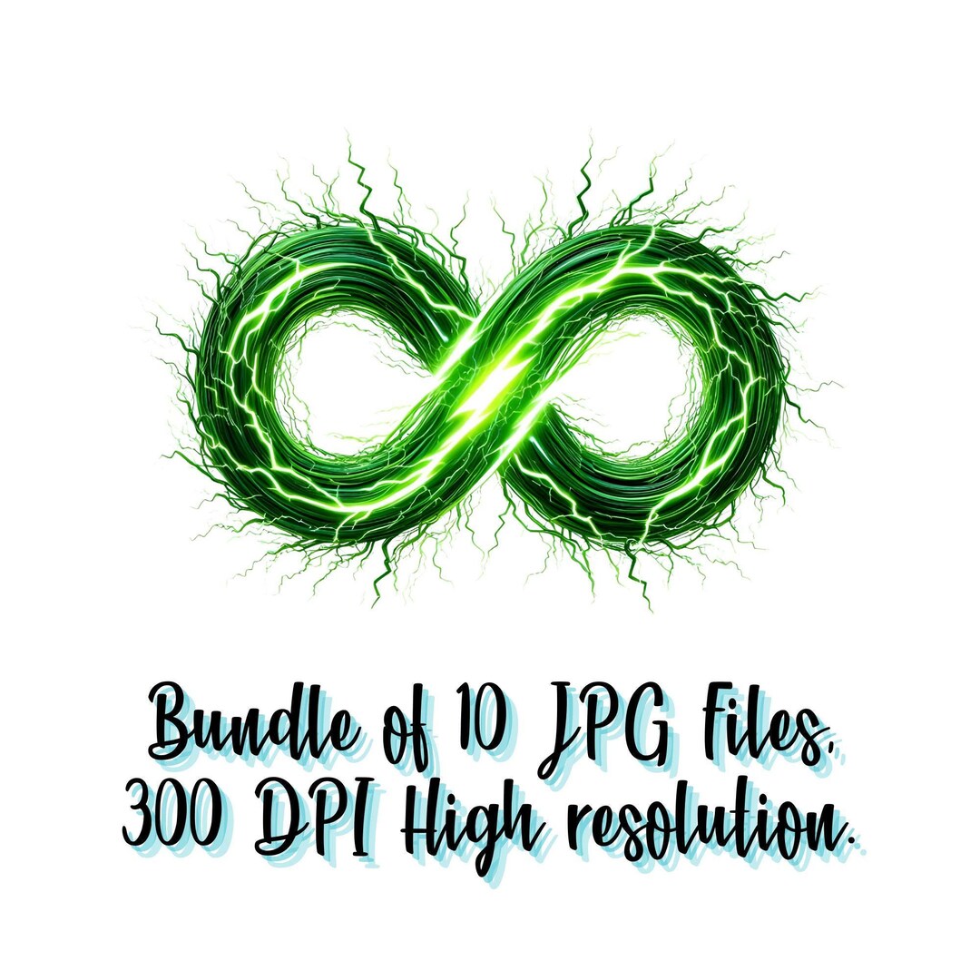Multi Color Lightning Infinity Symbol JPG File, Bundle of 10 High ...