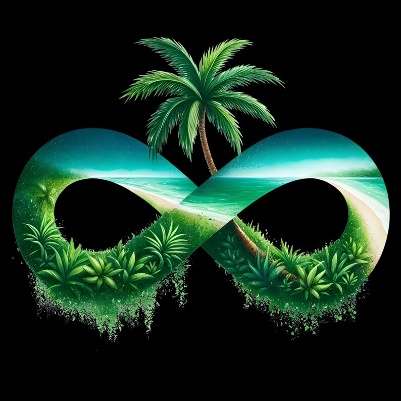 Infinity Symbol With Beach and Palm Tree Png JPG File, Digital Download ...