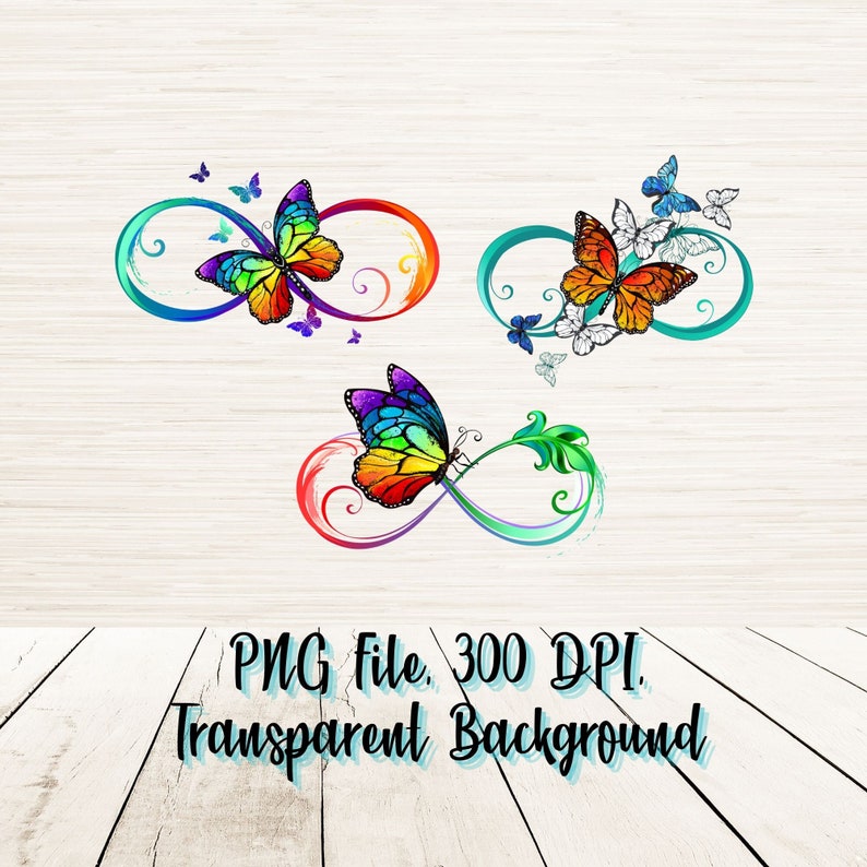 Infinity Symbol With Butterfly Png Bundle | Digital Download | Pod ...