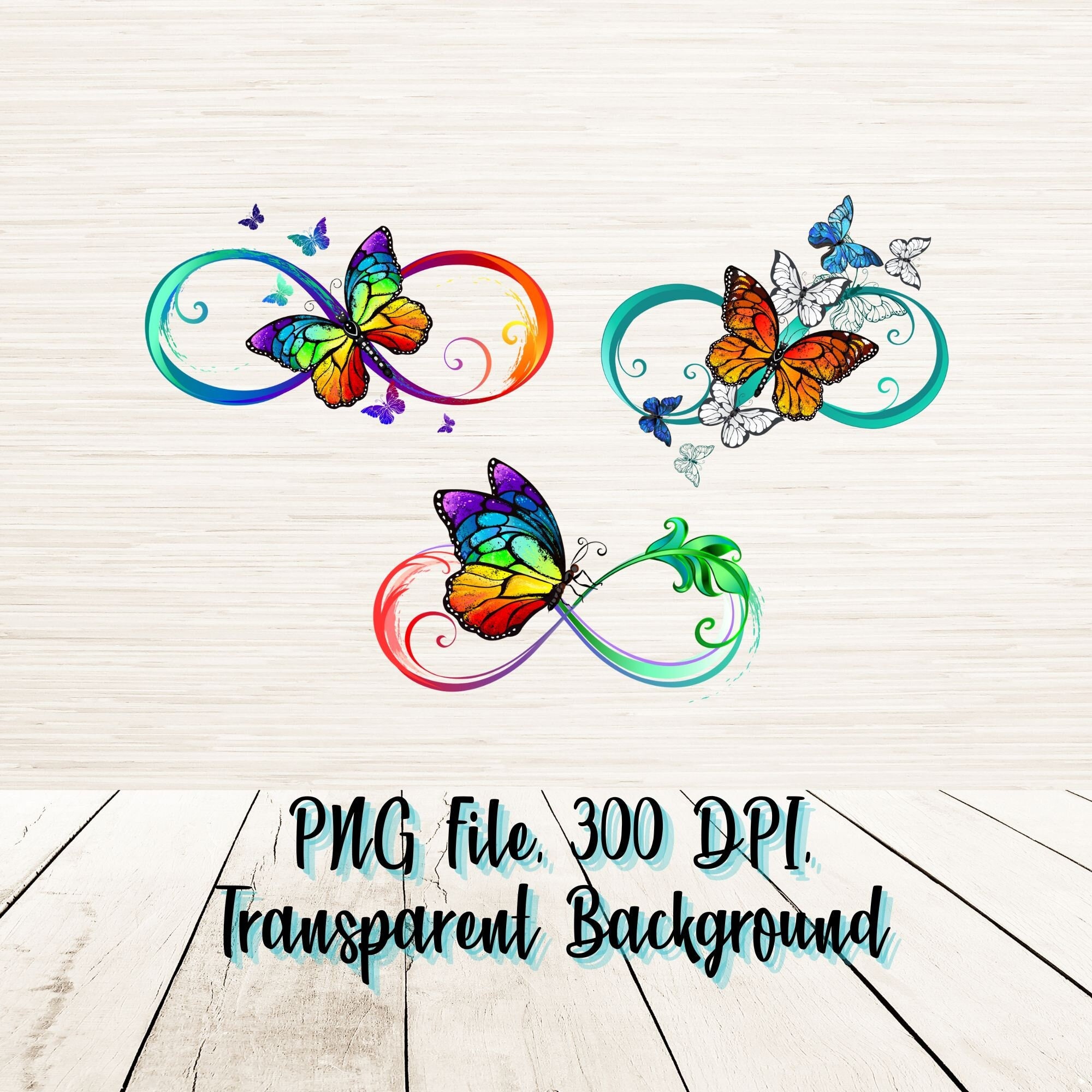 Infinity Symbol With Butterfly Png Bundle | Digital Download | Pod ...