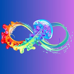 Colorful Infinity Symbol With Jelly Fish Png File, Digital Download ...
