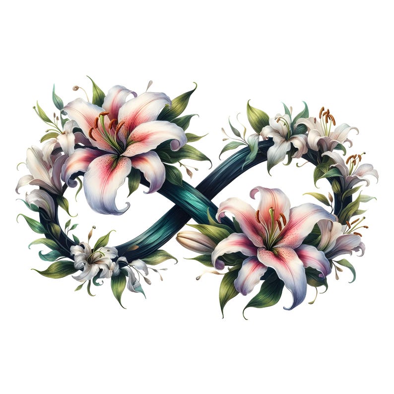 10 Floral Infinity Symbol Clipart Files, Bundle of High Quality JPG ...