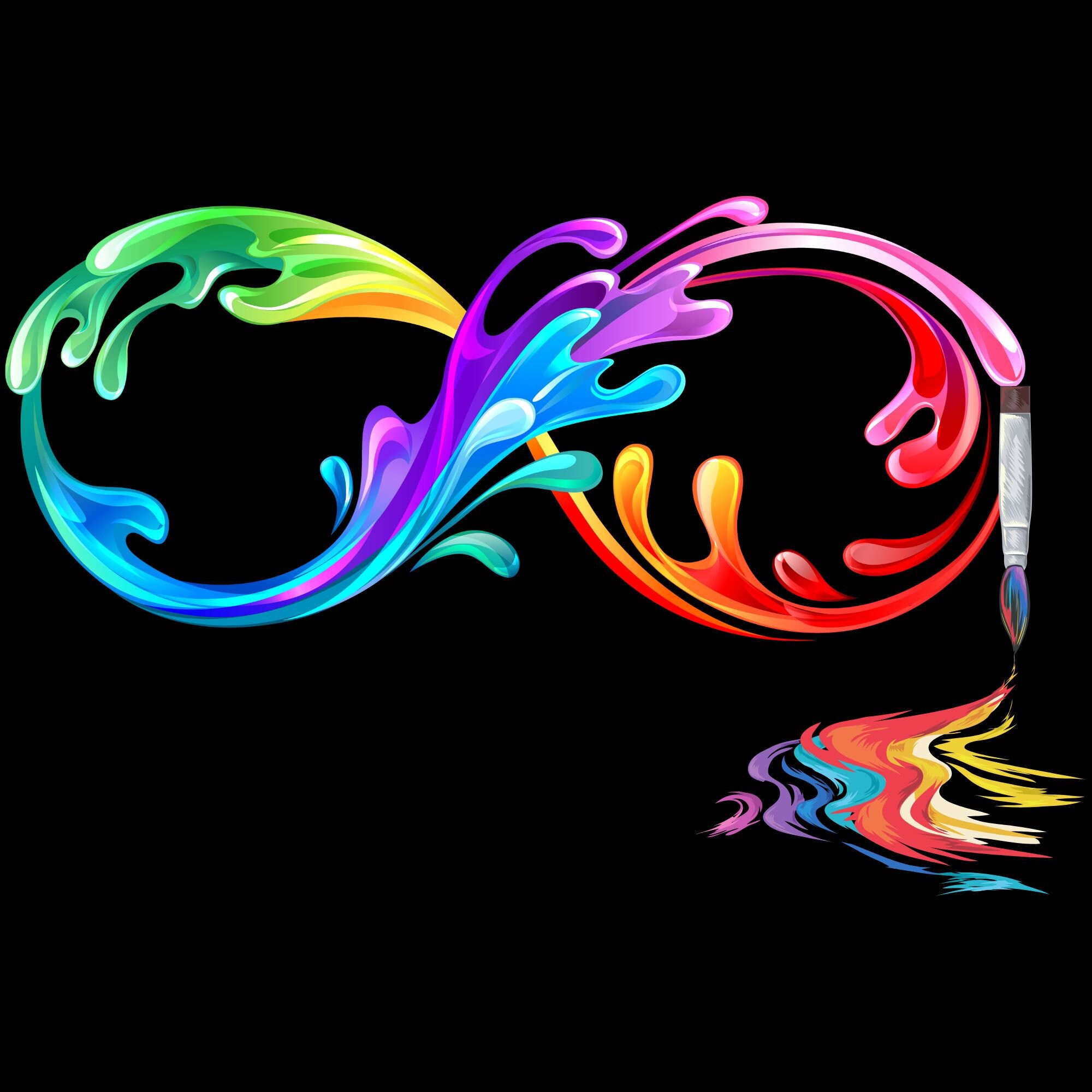 Colorful Infinity Symbol With Splash Png File Digital Download Pod ...