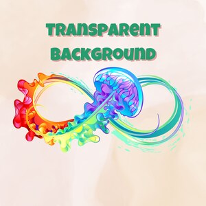 Colorful Infinity Symbol With Jelly Fish Png File, Digital Download ...
