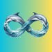 Blue Oceanic Infinity Symbol With Dolphin Png JPG File, Digital ...
