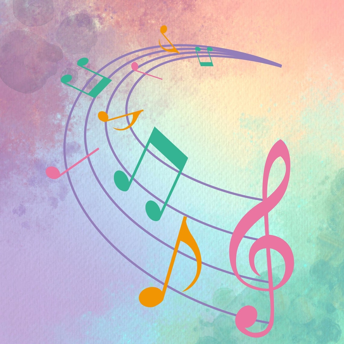 Music Note Artwork PNG Digital Download Musician Png Choir Sublimation ...