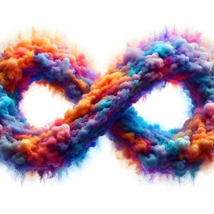 Vibrant Colored Smoke Infinity Symbol JPG File, Bundle of 10 High ...