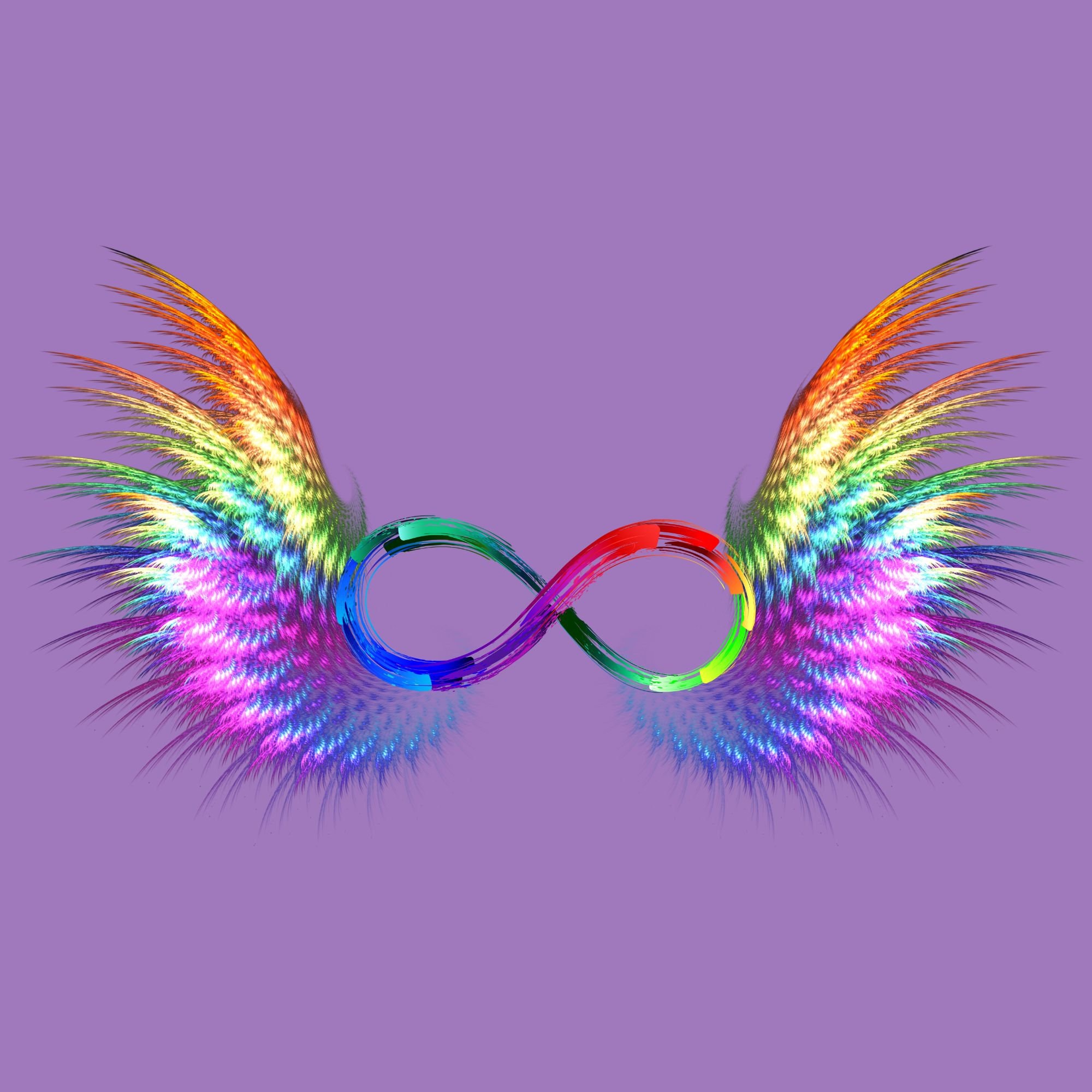 Colorful Infinity Symbol With Tie Dye Angel Wings Png File, Digital ...