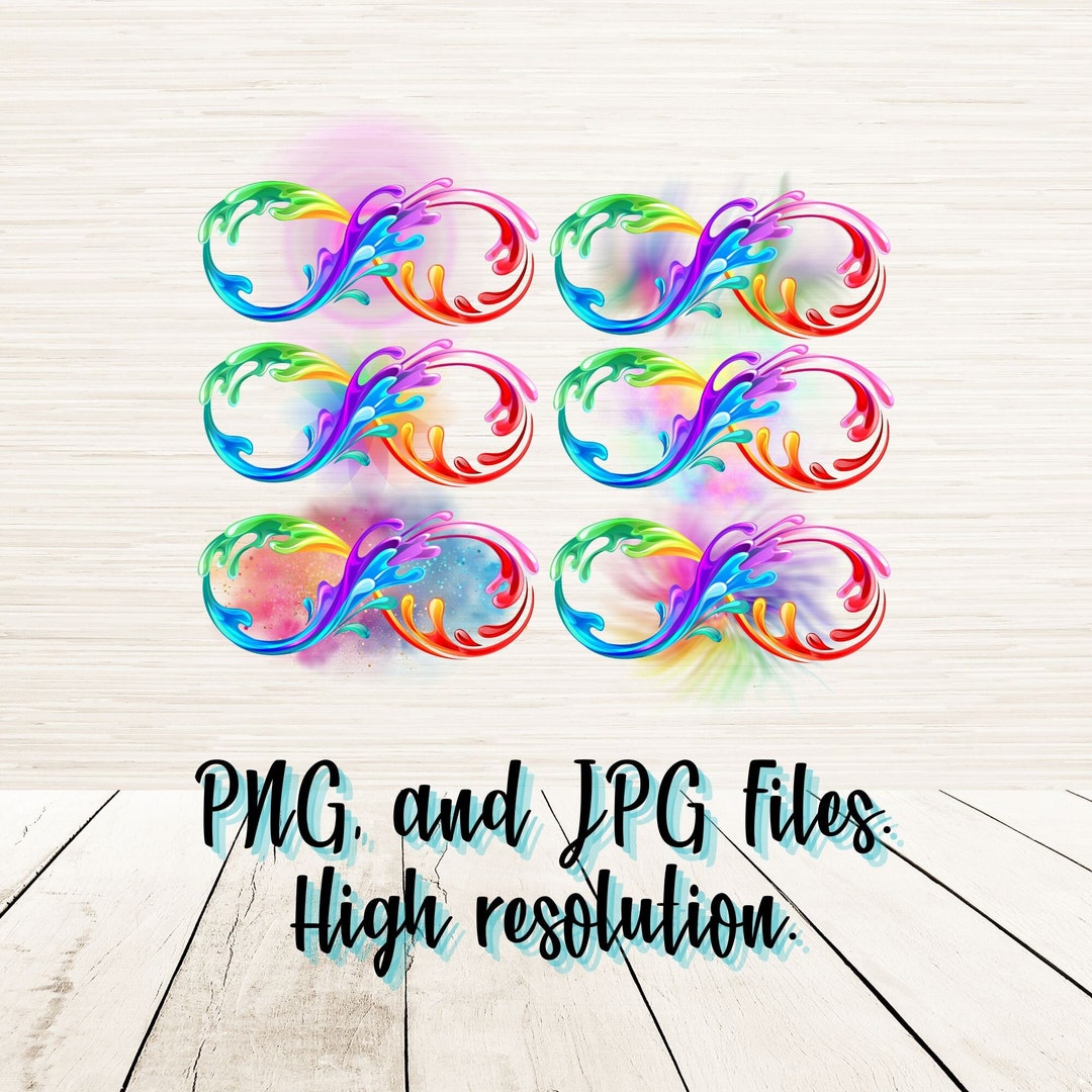 Colorful Infinity Symbol With Designs Bundle of 6 Png Files, Digital ...