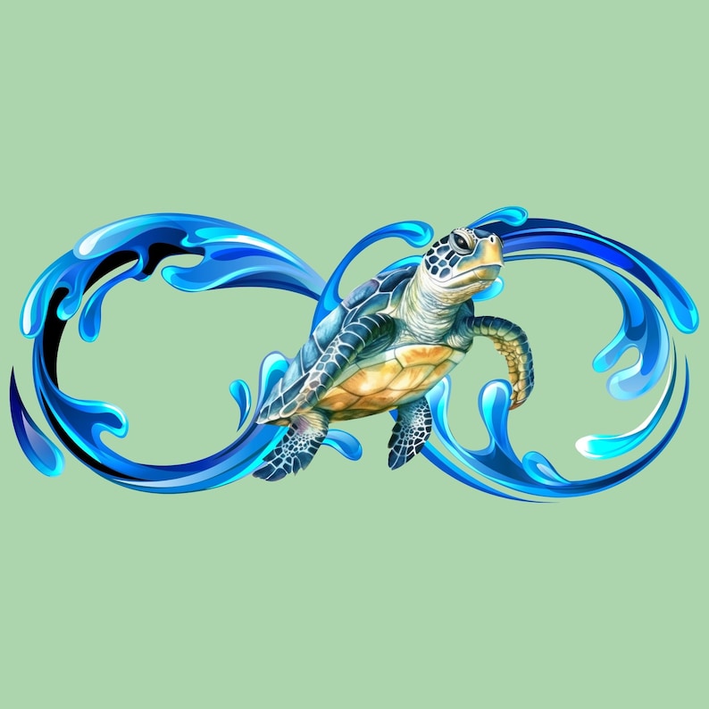 Colorful Infinity Symbol With Sea Turtle Png File | Digital Download ...