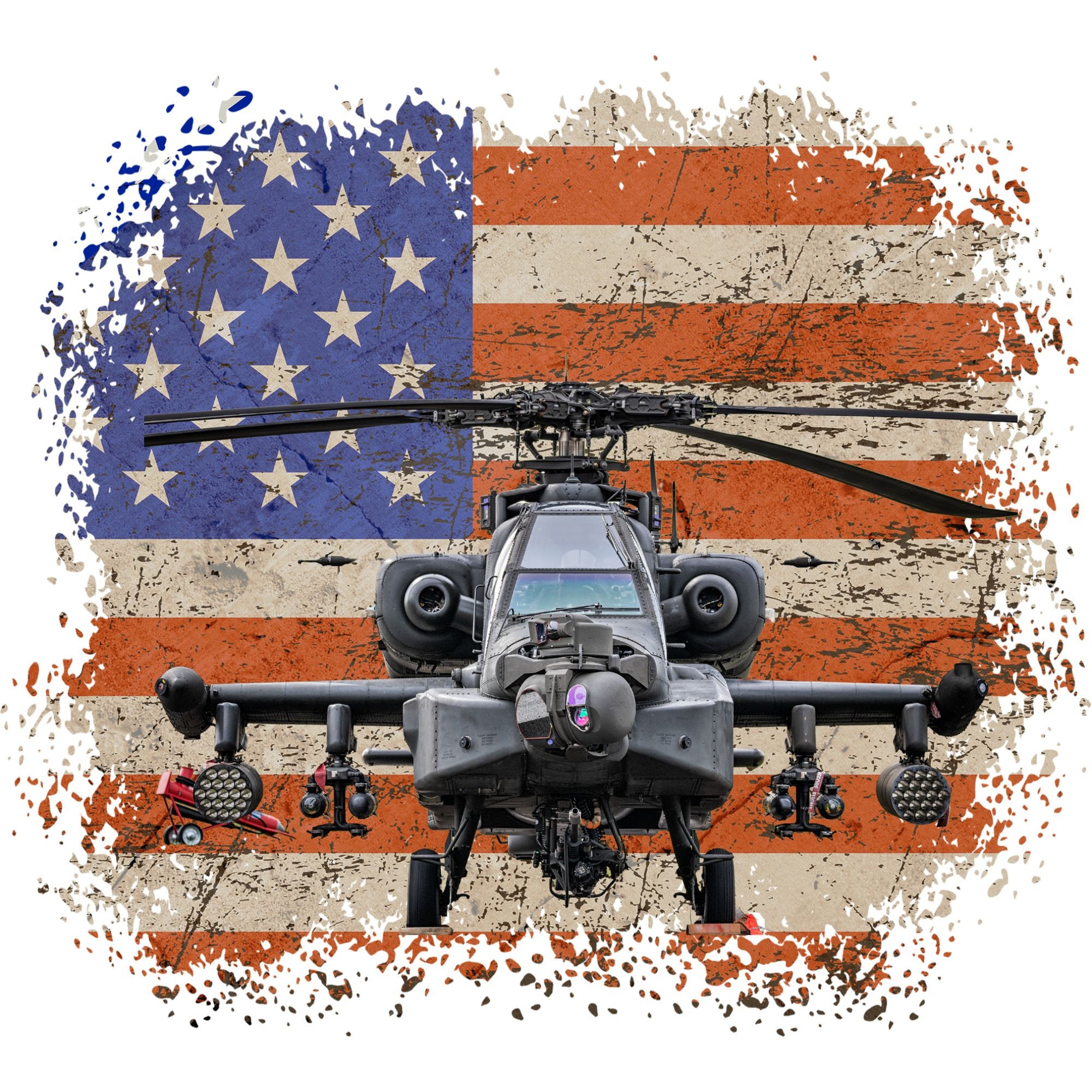 American Flag With Apache Helicopter PNG File, Digital Download ...