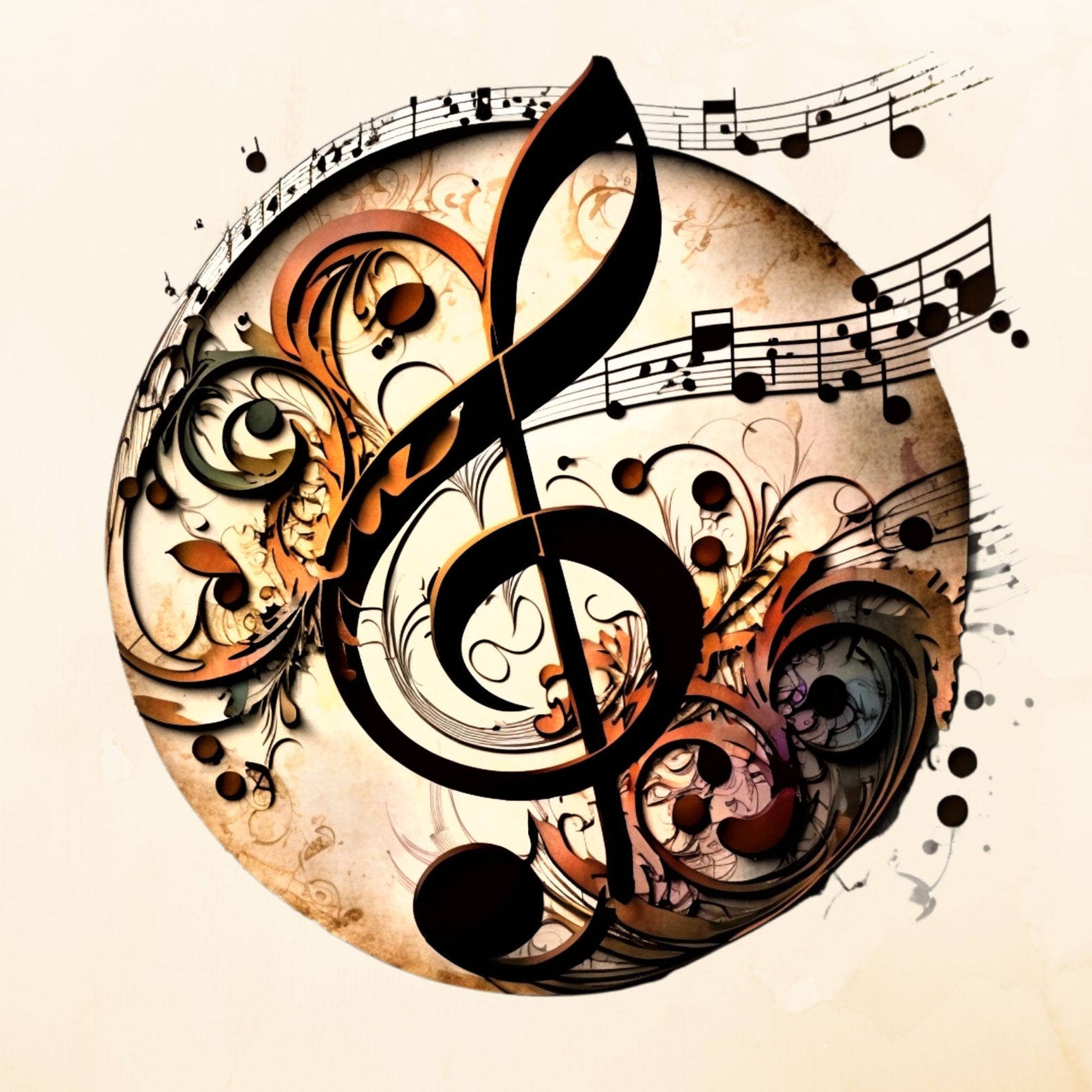 Music Notes Artwork PNG | Digital Download | Musician Png | Sublimation ...