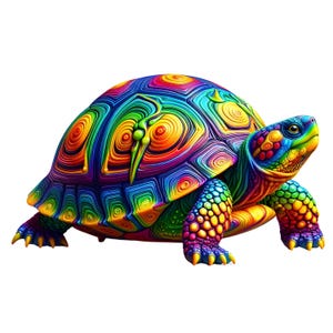 Cute Rainbow Color Box Turtle JPG Files, Bundle of 10 High Quality ...