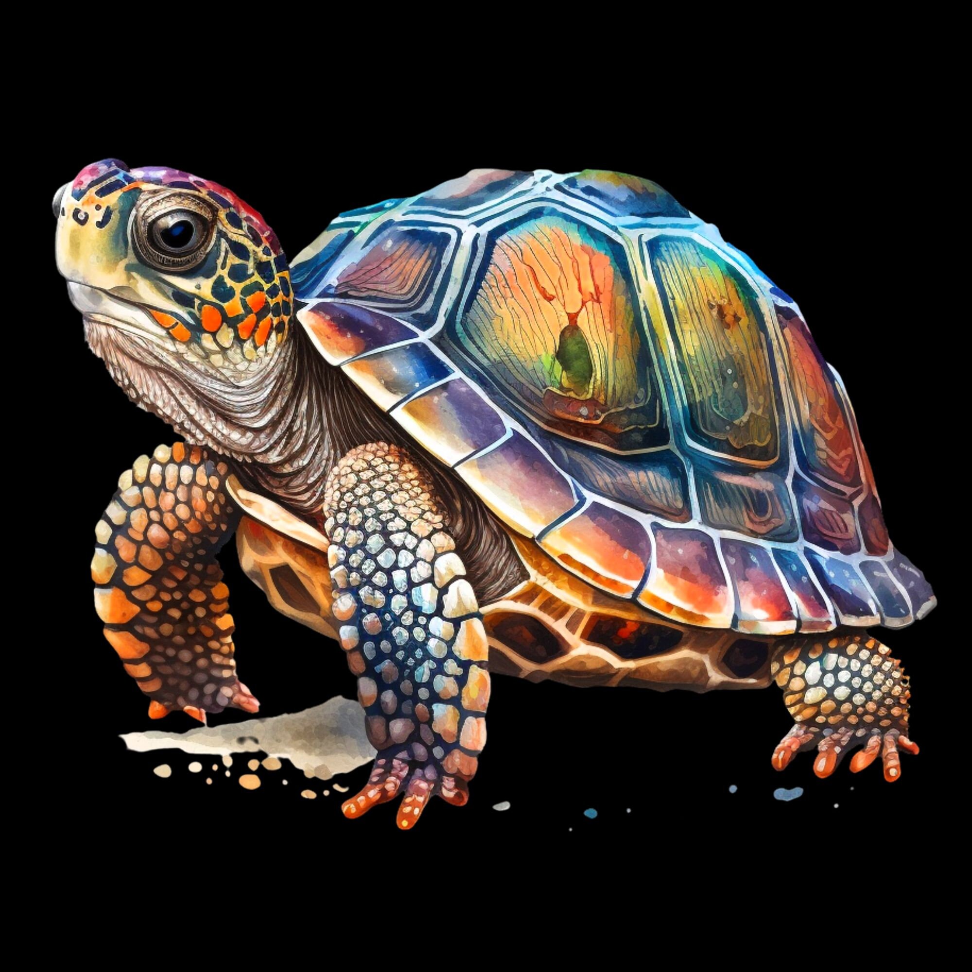 Cute Rainbow Box Turtle PNG | Digital Download | Souvenir Tshirt ...