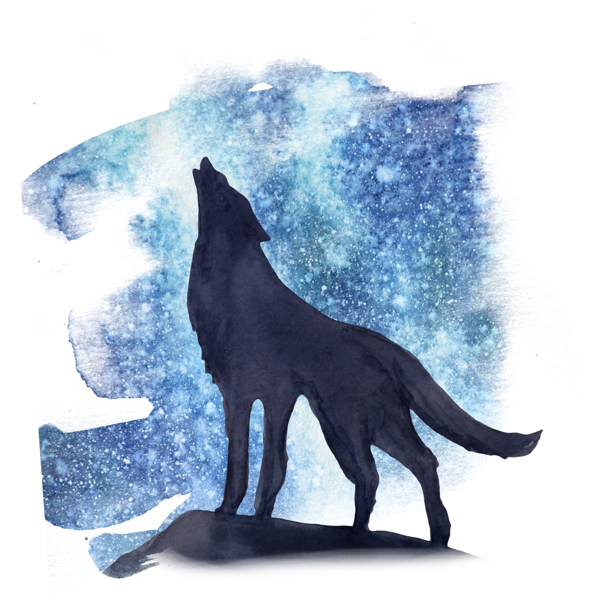 Wolf Howling PNG File Digital Download Aurora Wild Animals Landscape ...