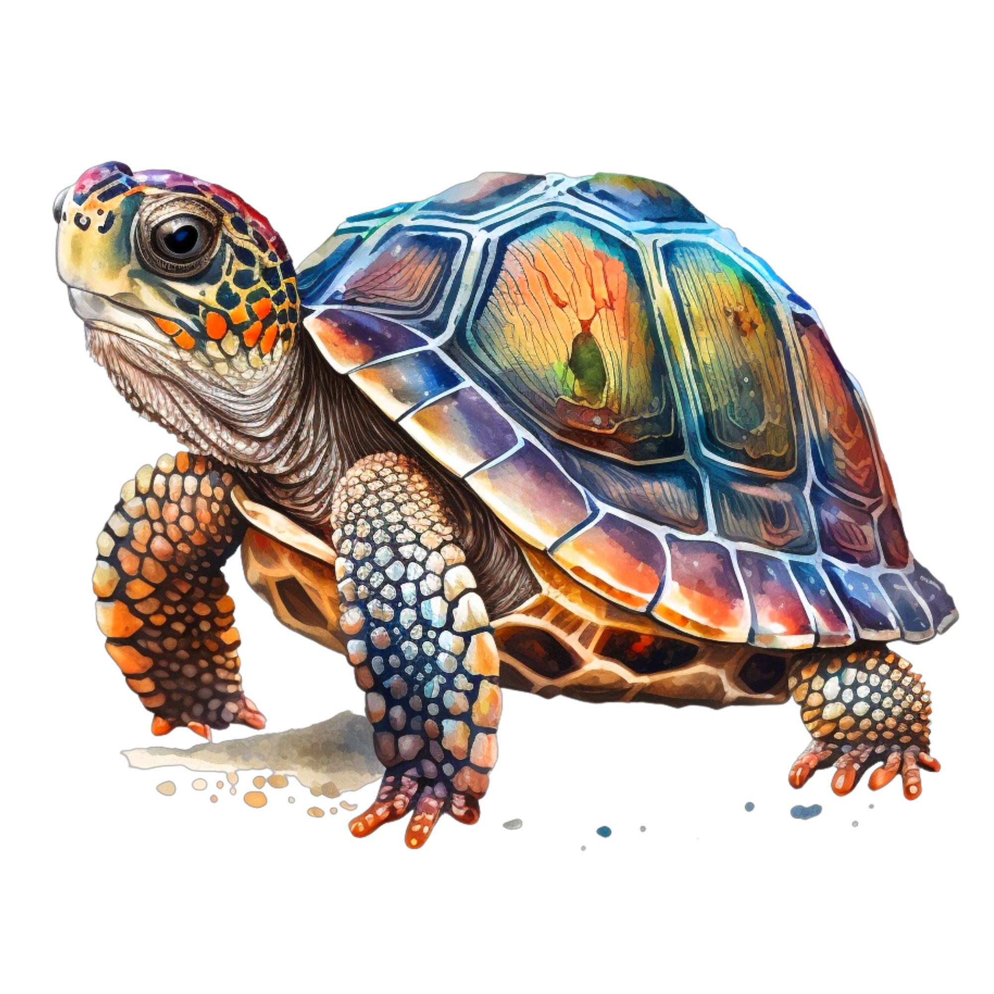 Cute Rainbow Box Turtle PNG | Digital Download | Souvenir Tshirt ...