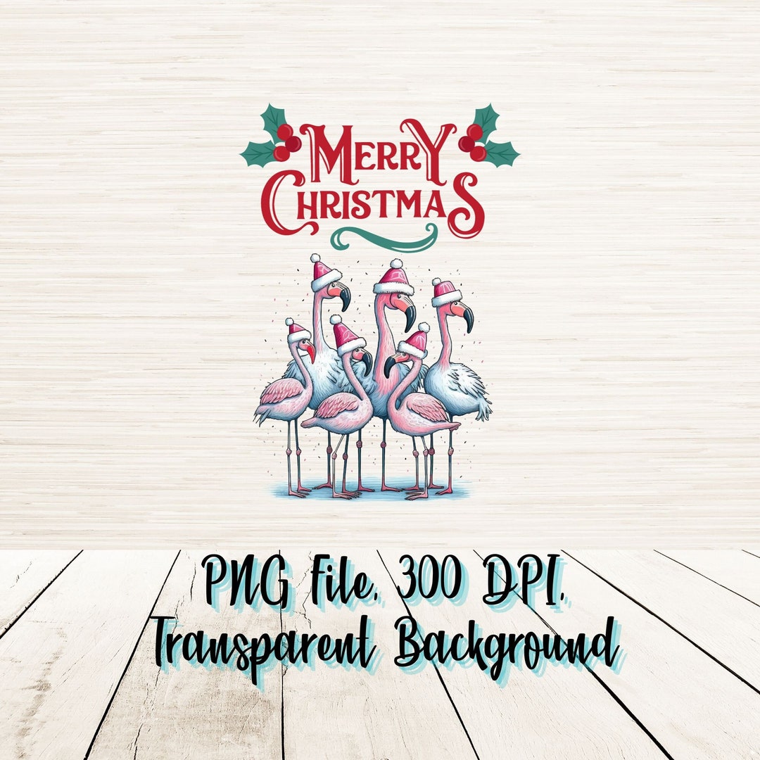 Merry Christmas Flamingo Family PNG | Digital Download | Holiday Cheer ...