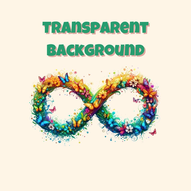 Colorful Infinity Symbol With Butterflies Png, Instant Digital Download ...