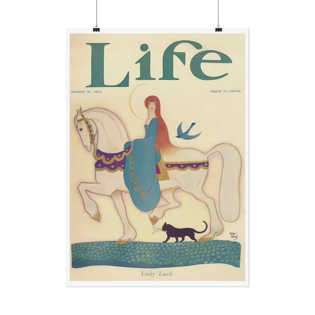 Vintage Art Deco Poster Life Magazine Cover Lady Luck 1924 Wall Art ...