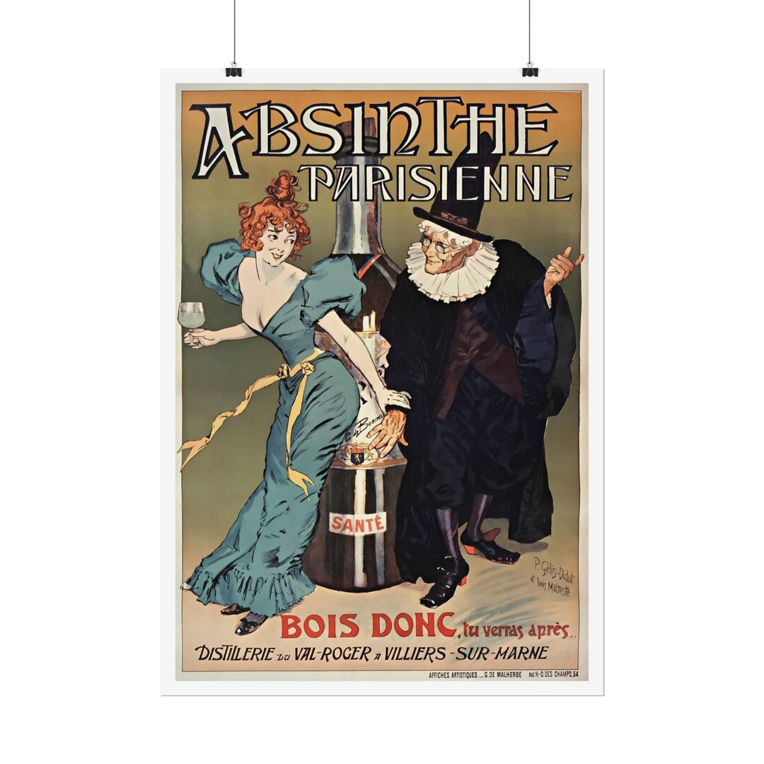 Vintage Liquor Ad Reproduction Poster 1896 Absinthe Parisienne Vintage ...
