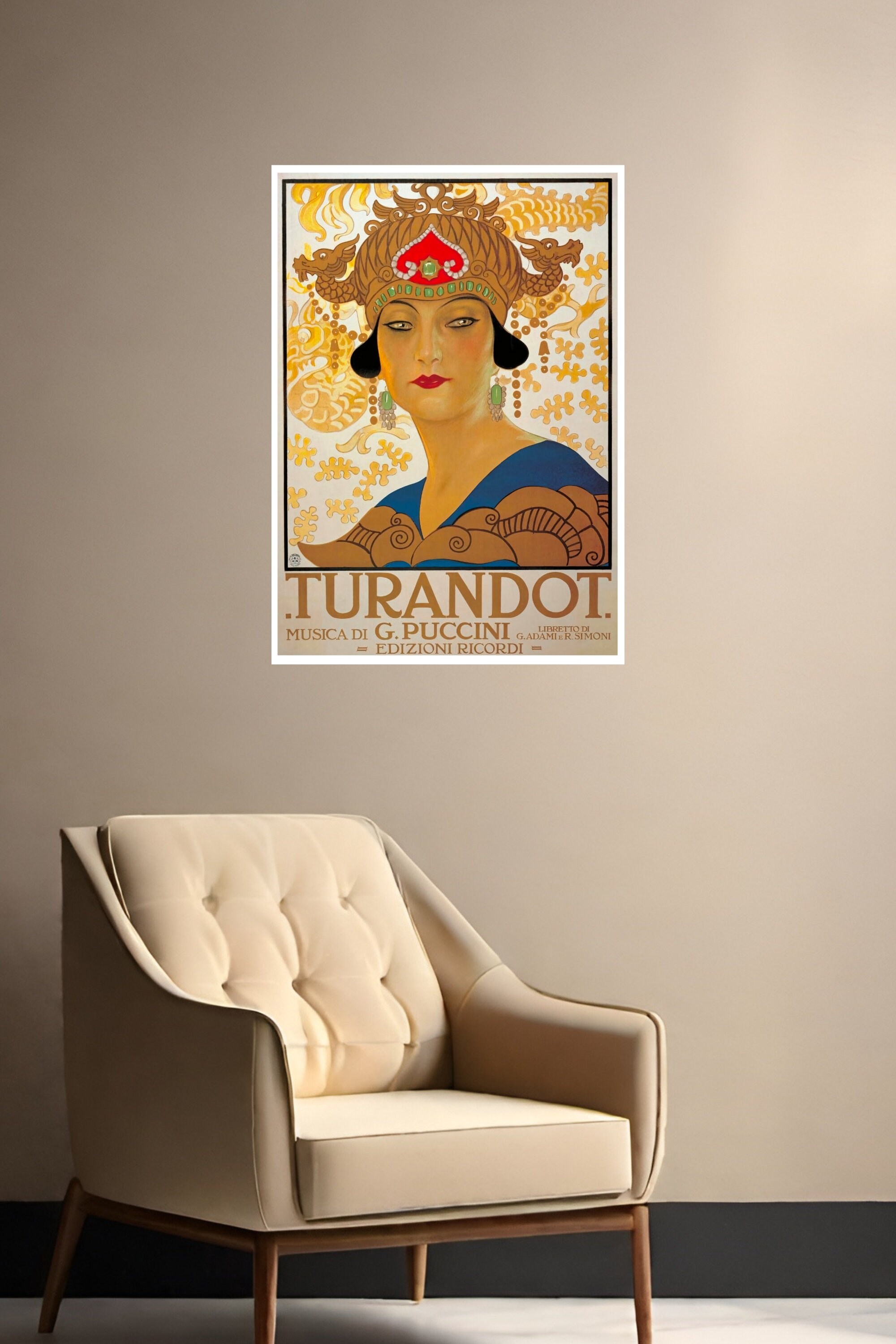 Reproduction Vintage Opera Poster Giacomo Puccini's 'turandot', 1926 ...
