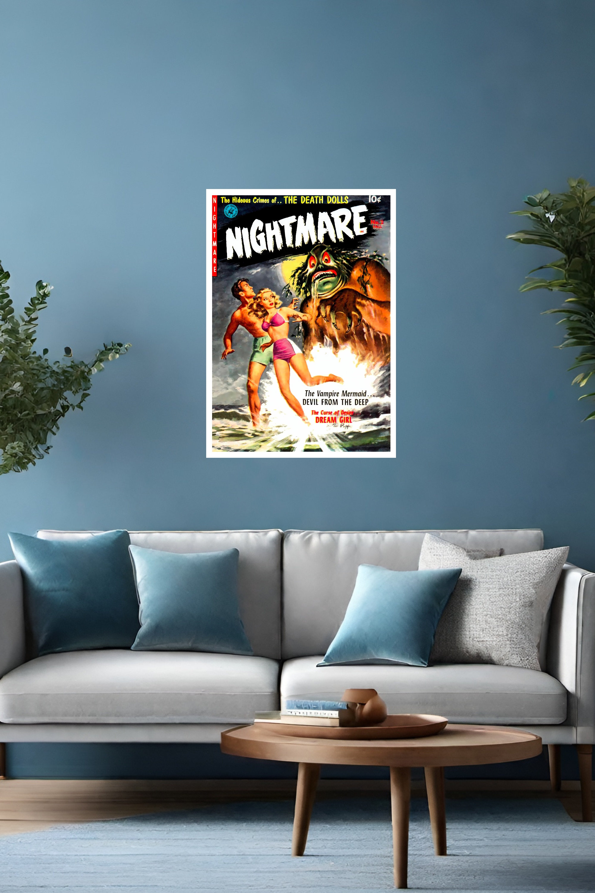 Nightmare Comic Book 2 Reproduction Art Poster Vintage Horror Comic ...