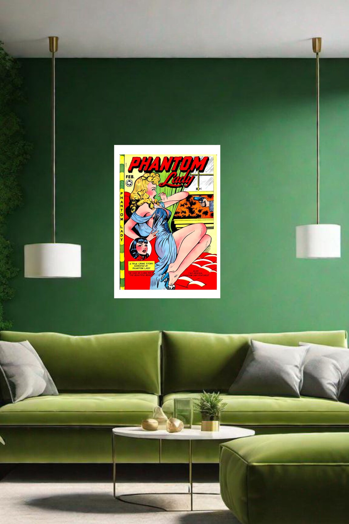 Vintage Phantom Lady Comic 16 Reproduction Poster 1940's Vintage Comic ...