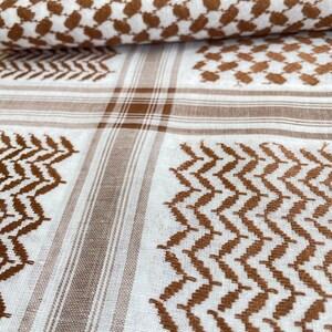 Unisex Light Brown and White Keffiyeh Scarf Original Arab Scarf Saudi ...