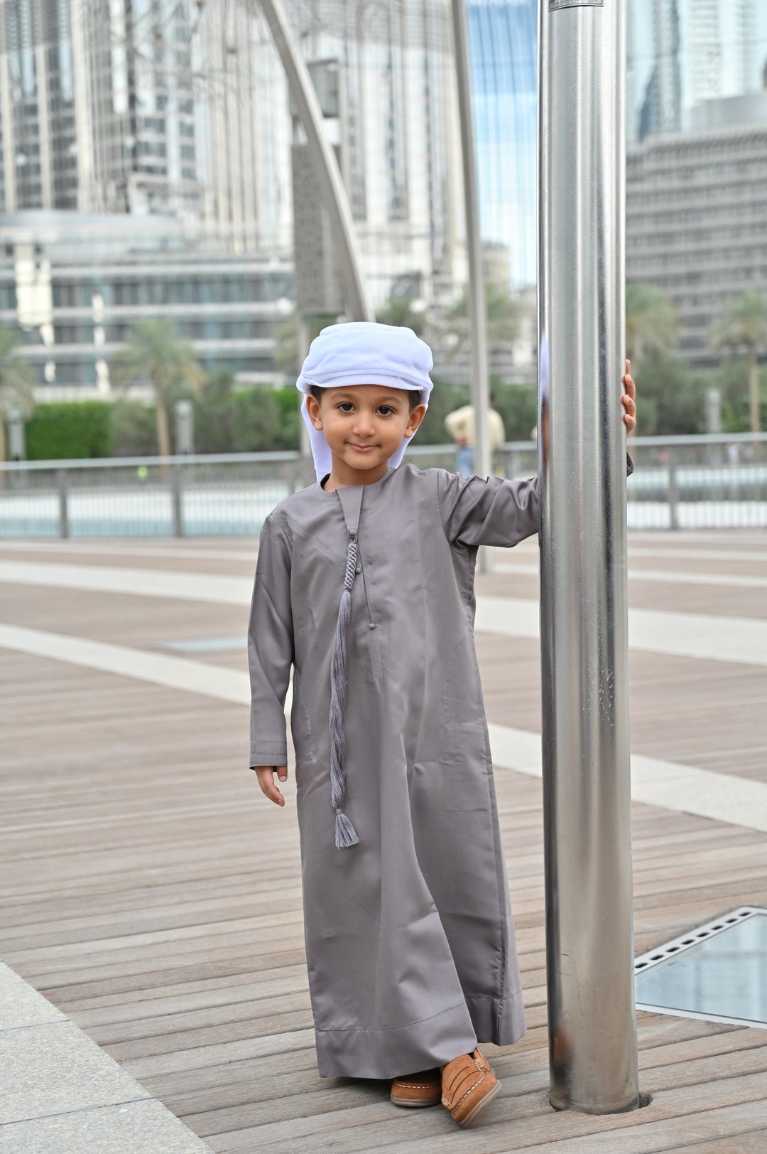 Grey Emirati Boys Jubba Thobes Jubbah Jubba Thawb Kandora Dishdasha ...