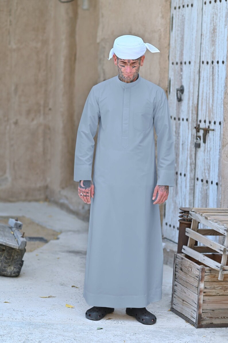 Mens Sky Blue Kuwaiti Thobe - Etsy