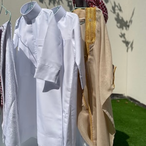 Signature Baby Boy Thobe Beige Bisht 0 to 12 Month 8 Item Thobes Jubbah ...
