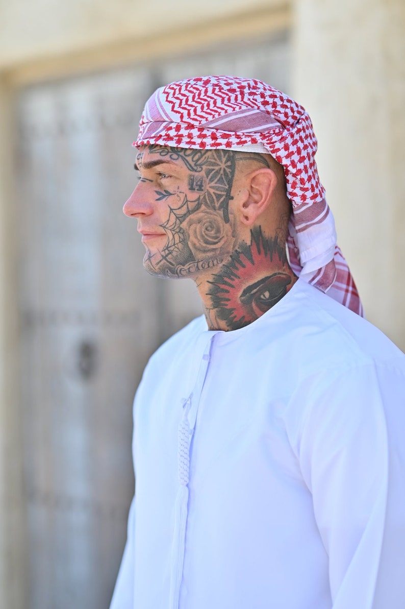 Mens Ready Made Red Arab Hat Shemagh arabic Hat - Etsy