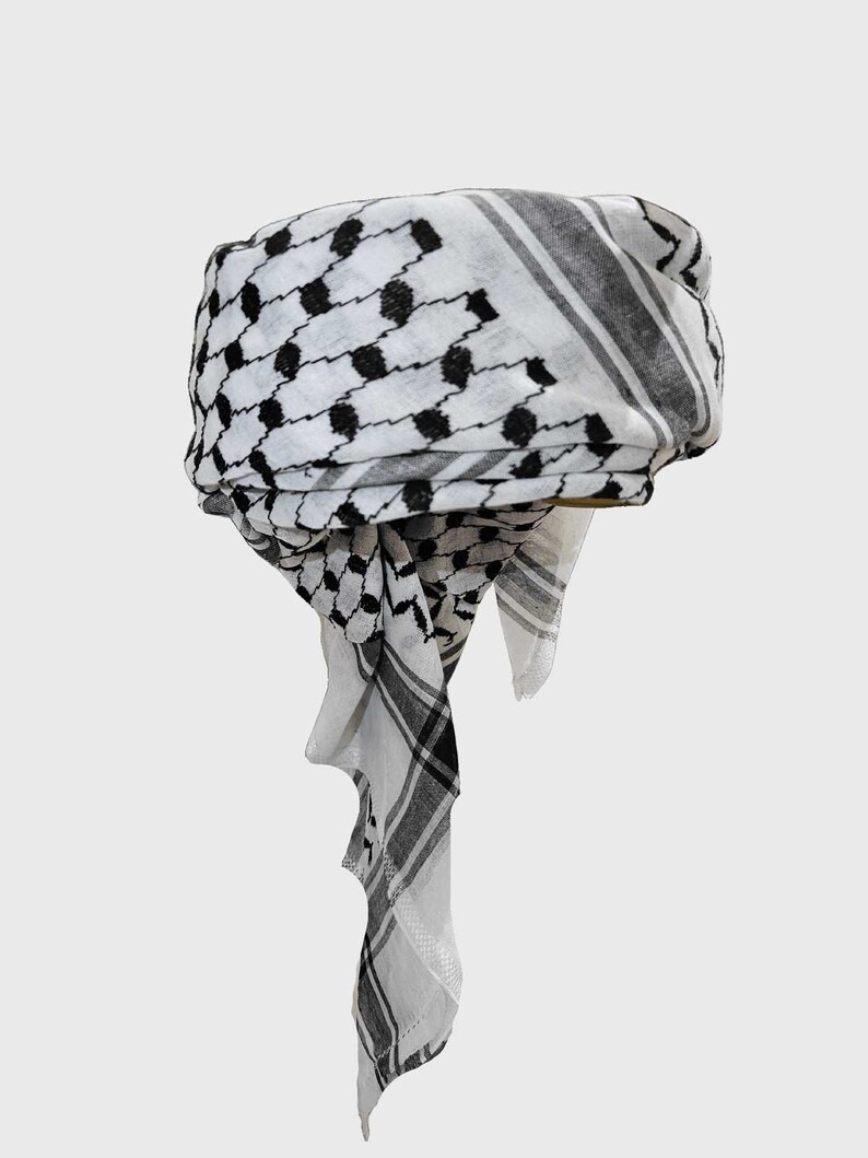 Mens Ready Made Black & White Arab Hat Shemagh - Etsy